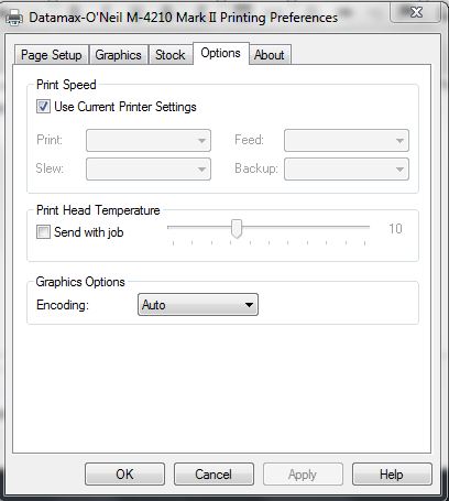 How to change encoding method of graphics sent to printer?