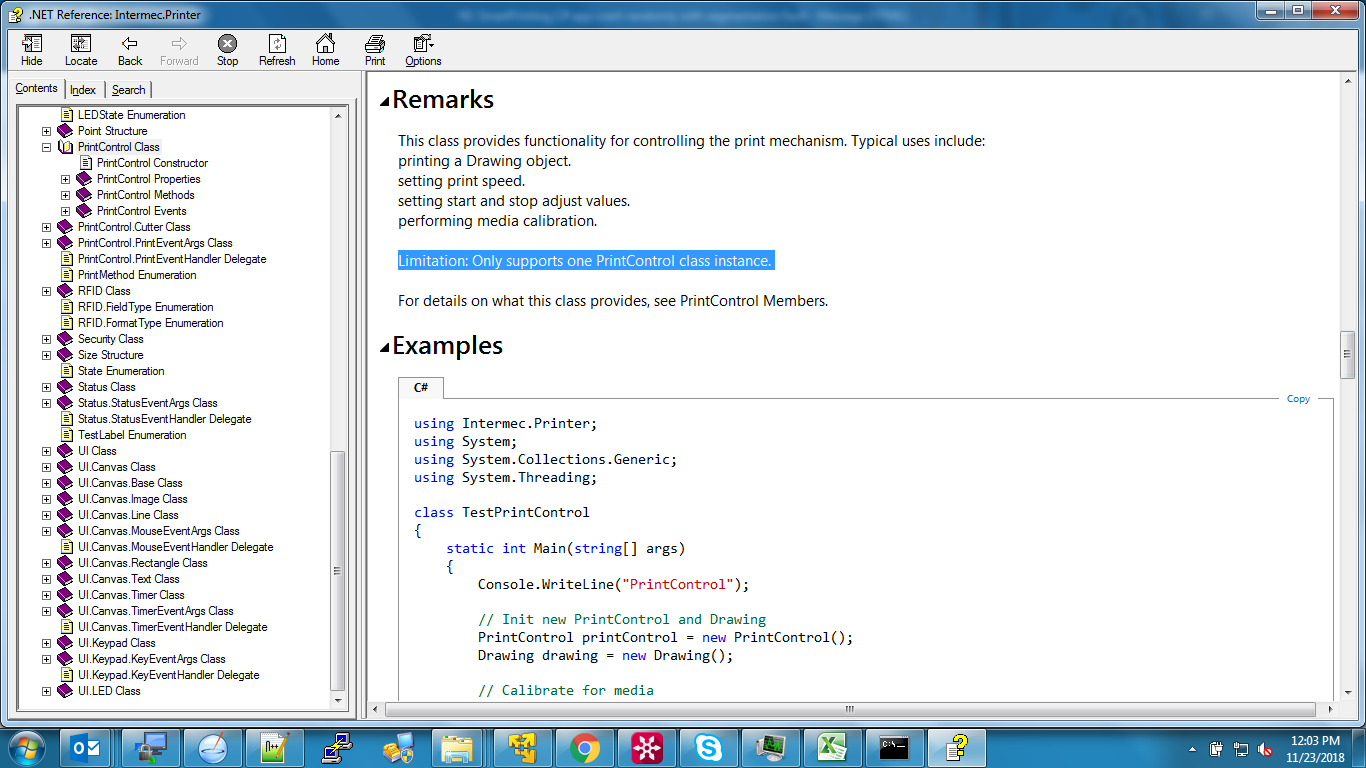 Is there a limitation in supporting more than one PrintControl class ...