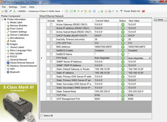 How to change the Ethernet Network Speed on a Datamax O'Neil Printer