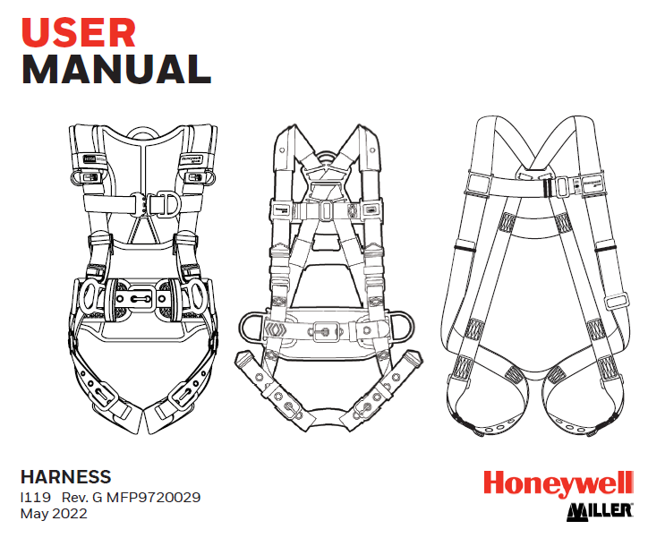 NA Miller Harnesses and Body Belts User Instruction Manual - I119 REV G