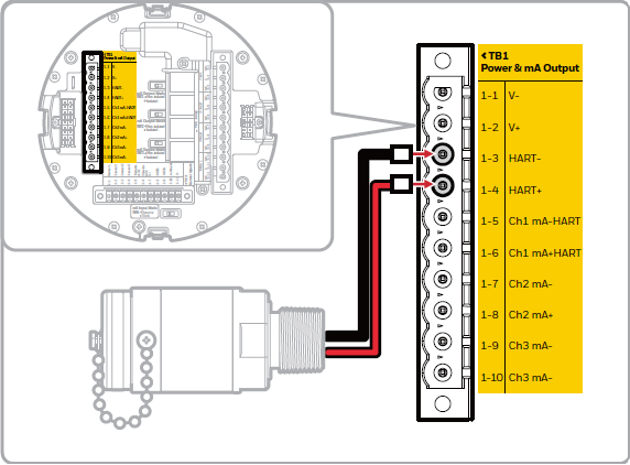 What is the OmniPoint Display Module Layout for Wiring Sensors and Hart ...
