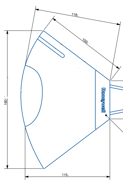 Dimensions for Dual Layer Face Covers