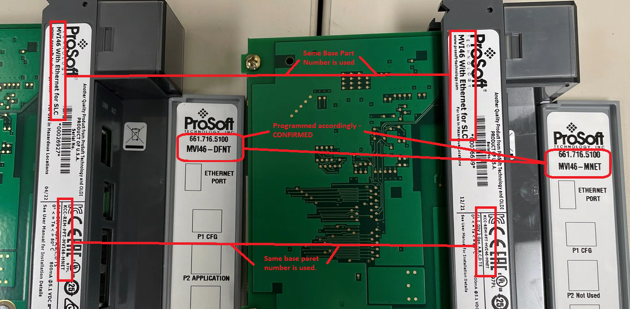Why does the Vertex DNET and MNET PLC Cards show the same Part Number ...