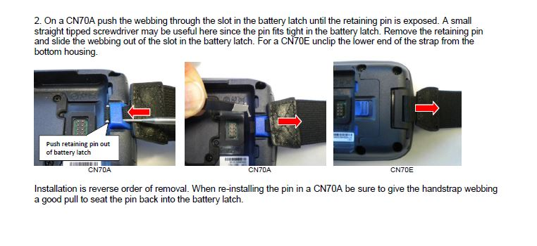 What is the P/N for the CN70 handstrap?