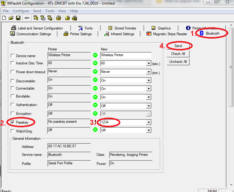 How to set the Passkey for the microFlash series printer