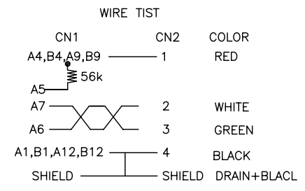 What is the pin out of the cable CBL-500-120-S00-05?