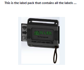 Where to find an image of the harness label with capacity ratings?