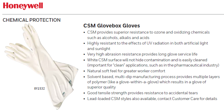 NA CSM Glovebox Gloves Data Sheet English