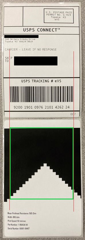 How to evaluate printhead due to missing dots on printed labels