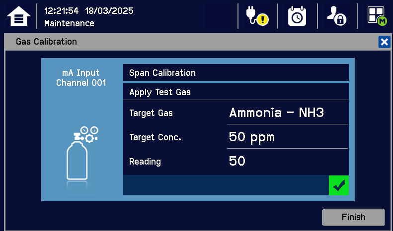 How to calibrate the mA input on a TPPL using zero and span gas at the ...