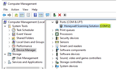How to change the COM port assigned to a Honeywell scanner in USB COM ...