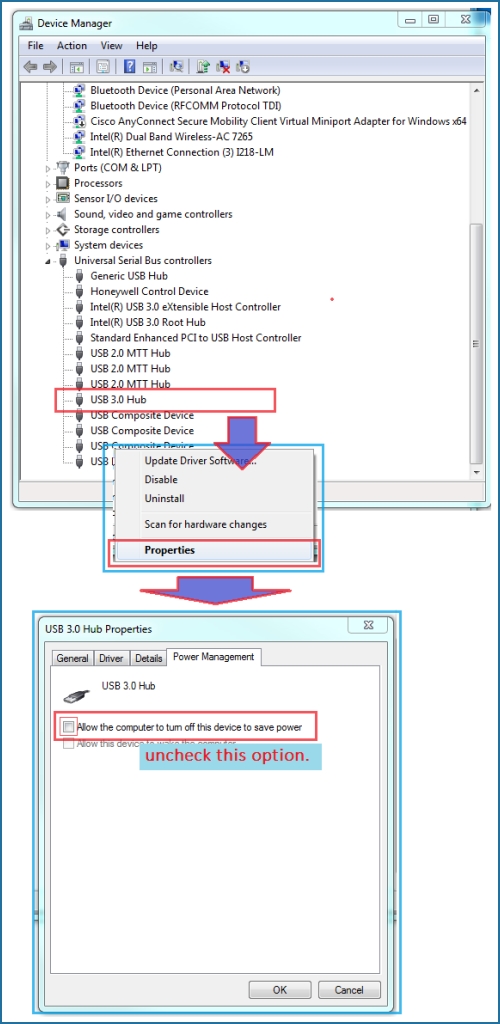 Scanner beeps but stops communicating to the host after being idle.