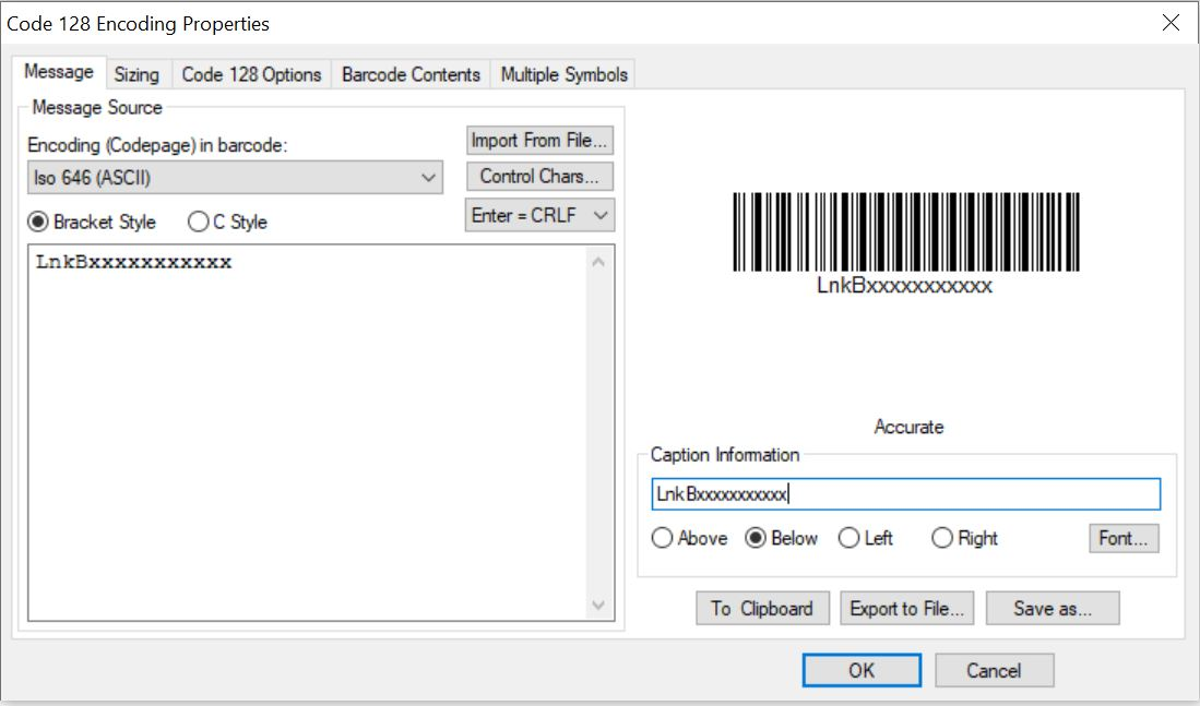 How to create the Honeywell Scanners linking barcode of a VM1A/VM3A?