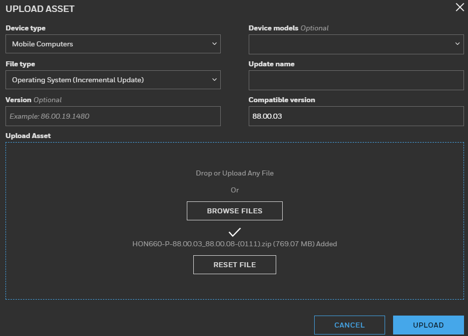 Operational Intelligence and Incremental Upgrade files