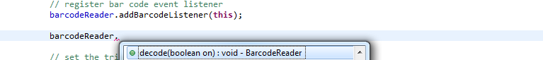 How to trigger the scanner from a virtual button in an Android application?